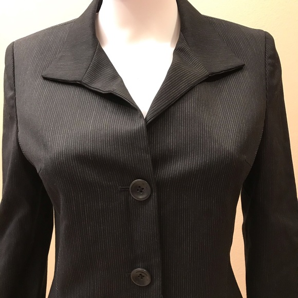 G2000 | Jackets & Coats | G200 Black Pinstriped Blazer Jacket Wool ...